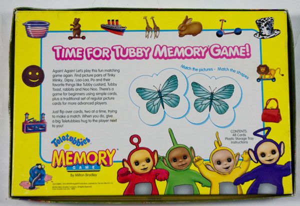 TELETUBBIES MEMORY MATCHING PRESCHOOL PICTURE CARD GAME 1998 MILTON ...